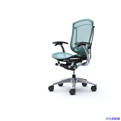 オレンジブック トラスコ中山　TRUSCOOKAMURA コンテッサセコンダ 固定肘 座メッシュ ハイバック5本脚 ポリッシュ ブラック ランバー付ハンガー無 張地色セージ 〔品番:CC41BSFPG6〕[ 注番:4261566]特長仕様●...