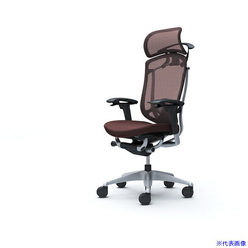 オレンジブック トラスコ中山　TRUSCOOKAMURA コンテッサセコンダ 可動肘 座クッション 大型ヘッド5本脚 シルバー ブラック ランバー付ハンガー付 張地色ダークブラウン 〔品番:CC88GSFPC8〕[ 注番:4262975]特...
