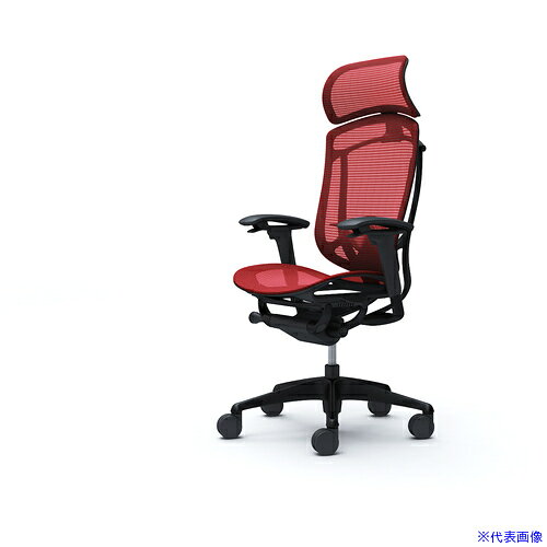 オレンジブック トラスコ中山　TRUSCOOKAMURA コンテッサセコンダ 可動肘 座メッシュ 大型ヘッド5本脚 ブラック ブラック ランバー付ハンガー無 張地色レッド 〔品番:CC85MSFPG9〕[ 注番:4262987]特長仕様●座...