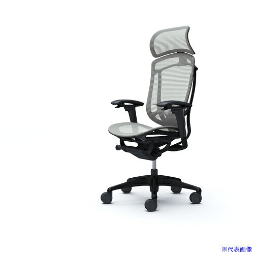 オレンジブック トラスコ中山　TRUSCOOKAMURA コンテッサセコンダ 可動肘 座メッシュ 大型ヘッド5本脚 ブラック ブラック ランバー付ハンガー無 張地色ライトグレー 〔品番:CC85MSFPG3〕[ 注番:4264617]特長仕...