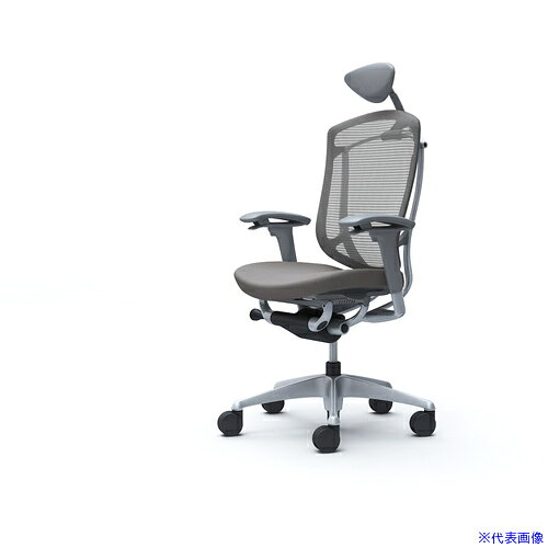 オレンジブック トラスコ中山　TRUSCOOKAMURA コンテッサセコンダ 可動肘 座クッション 小型ヘッド5本脚 シルバー グレー ランバー無ハンガー無 張地色ミディアムグレー 〔品番:CC8CGAFPD2〕[ 注番:4269279]特...