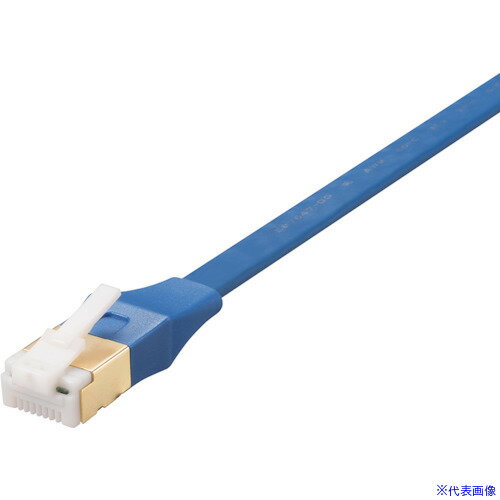 オレンジブック トラスコ中山　TRUSCOBUFFALO ツメ折れないCat7 LANケーブル フラット 0.5m ブルー 〔品番:BL7TF05BL〕[ 注番:4284203]特長●ツメのおれないCat7対応LANケーブルです。●フラット...