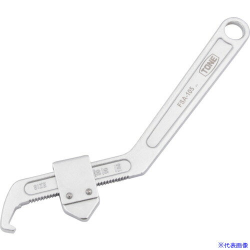 オレンジブック トラスコ中山　TRUSCOTONE 引掛けスパナ フックスパナ(調整式) 適合寸法35〜105mm 〔品番:FSA105〕[ 注番:4305767]特長●あごが調整式のため様々な径のナットに対応しています。●調整時に便利な目...