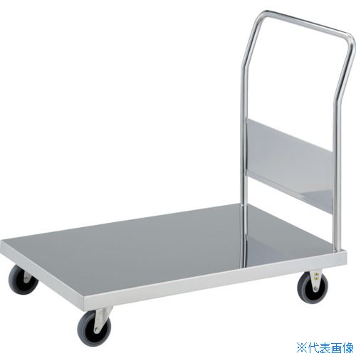 オレンジブック トラスコ中山　TRUSCOTRUSCO 抗菌ステンレス天板台車 800X450 Φ100 帯電防止U車輪 〔品番:KAS3100TBU〕[ 注番:4354825]特長●抗菌ステンレスを天板部分に使用しているので衛生管理の厳し...