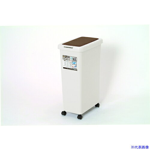 オレンジブック トラスコ中山　TRUSCOSANKO pla 032188 フタ付きゴミ箱 スリムプッシュ 30L LBR Lブラウン 232×368×585 〔品番:32188〕[ 注番:4357970]特長●ワンプッシュ開閉蓋●分別しや...