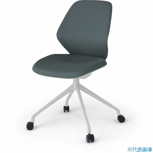 オレンジブック トラスコ中山　TRUSCOITOKI キュアチェア 4本脚 クロスバック 肘無 ナイロン双輪キャスター付 脚ライトグレー 本体ライトグレー 布地オフブラック 〔品番:KG940PVNNW2〕[ 注番:4364413]特長●オ...