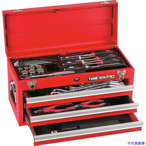 オレンジブック トラスコ中山　TRUSCOTONE 整備用工具セット ツールセット BX230仕様 レッド 間口508×奥行232×高さ302mm 〔品番:TSS452〕[ 注番:4379951]特長●工具を厳選し、自動車の整備に適した12...