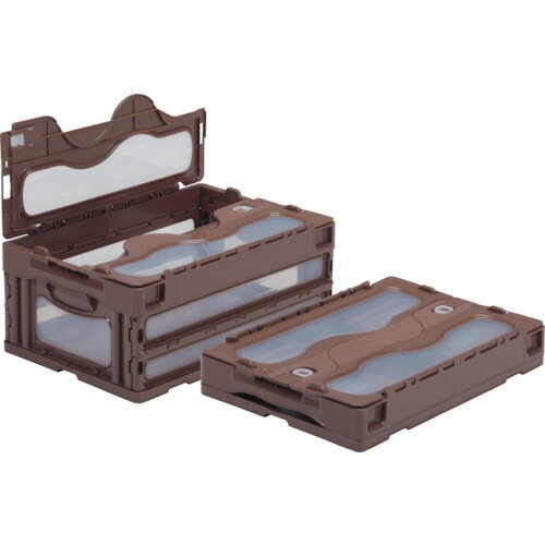 オレンジブック トラスコ中山　TRUSCOサンコー フタ一体型折りたたみコンテナー 559030 マドコンC−30Bブラウン 〔品番:SKOC30BBR〕[ 注番:4390962]特長●各面に透明窓部を設け、底面以外のどこからでも中身を確認...