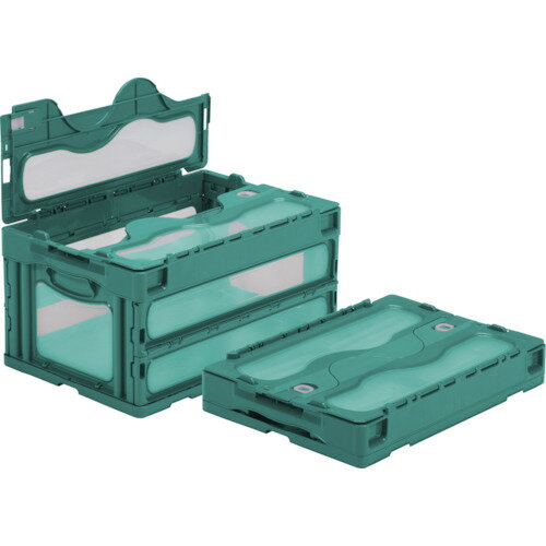オレンジブック トラスコ中山　TRUSCOサンコー フタ一体型折りたたみコンテナー 559020 マドコンC−40Bグリーン 〔品番:SKOC40BGR〕[ 注番:4391055]特長●各面に透明窓部を設け、底面以外のどこからでも中身を確認...