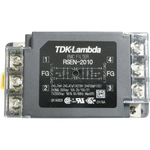 オレンジブック トラスコ中山　TRUSCOTDKラムダ ノイズフィルタ RSEN DINレール取付対応 250V 10A 〔品番:RSEN2010D〕[ 注番:4402847]特長●多彩なバリエーションと機能性を重視した汎用単相フィルタです...