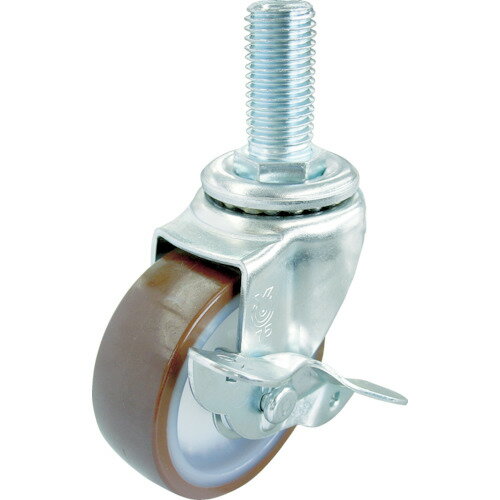 オレンジブック トラスコ中山　TRUSCOユーエイ ねじ込み式 自在 キャスター ウレタン 車輪径65mm ストッパー付き Sタイプ ST−S型 ネジ寸法W3/4×40山数10 〔品番:ST65URSW3440〕[ 注番:4405366]特...