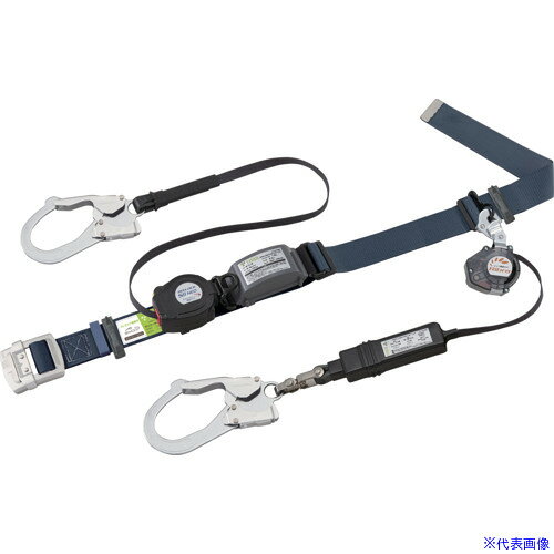 オレンジブック トラスコ中山　TRUSCOタイタン 胴ベルト型ロック付き巻取式 ダブル REELOCK S2NEO + Ribraライト ネイビー 〔品番:SLN505LWNB〕[ 注番:4423947]特長●「メイン巻取＋サブ脱着可能な巻...