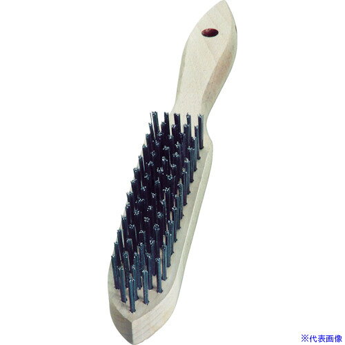 オレンジブック トラスコ中山　TRUSCOLESSMANN 剣先5行 木柄ハンドブラシ 鋼線 〔品番:100051〕[ 注番:4424565]特長●手になじむ持ちやすいハンドル形状で、曲柄仕様になっているため、力が入りやすく、広い範囲を効率...
