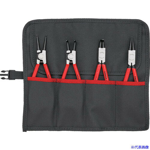 オレンジブック トラスコ中山　TRUSCOKNIPEX 4本組 スナップリングプライヤー 〔品番:001956〕[ 注番:4467027]特長●使用頻度の高い軸用・穴用スナップリングプライヤーの4本セットです。●ツールロールは耐久性に優れた...