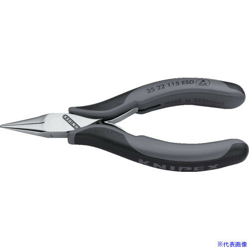 オレンジブック トラスコ中山　TRUSCOKNIPEX ESD精密用プライヤー 半丸 115mm 〔品番:3522115ESD〕[ 注番:4467817]特長●極めて精密なエレクトロニクス関連、精密機器関連の組み立て作業に最適な高精度のプラ...