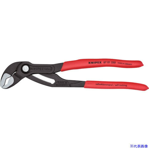 オレンジブック トラスコ中山　TRUSCOKNIPEX ウォーターポンププライヤー コブラ すべり止め付きプラスチックハンドル 250mm 〔品番:8701250〕[ 注番:4469330]特長●プッシュボタンにより、素早く簡単にアゴの幅を...