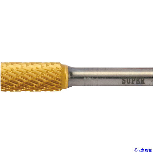 オレンジブック トラスコ中山　TRUSCOスーパー スーパー超硬バー チタンコーティング オール超硬タイプ 円筒型(ダブルカット)刃径:6.0mm 軸径:6.0mm 〔品番:SBT1C04〕[ 注番:4515773]特長●チタン（Tin）コ...