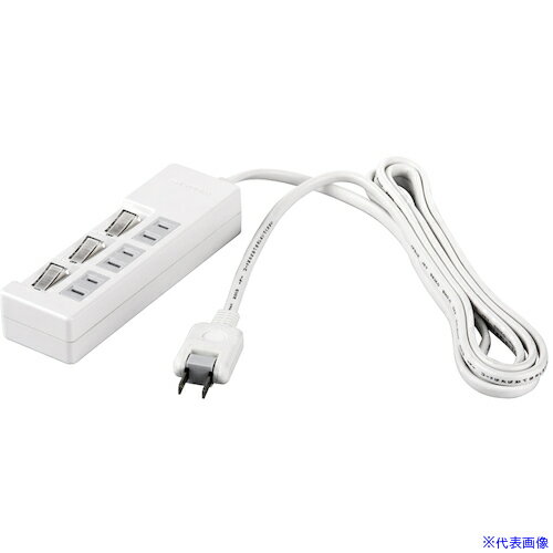 オレンジブック トラスコ中山　TRUSCOBUFFALO 2ピン式電源タップ 3個口タイプ 雷サージ防止/個別スイッチ付 5m ホワイト 〔品番:BSTAPSW2350WH〕[ 注番:4526662]特長●2ピン3個口の電源タップ ●個別ス...