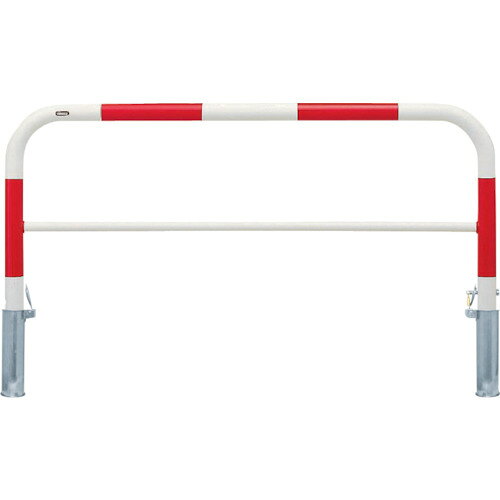 オレンジブック トラスコ中山　TRUSCOサンポール アーチ 車止め 差込式カギ付(スチール) 赤白 〔品番:FAH7SK15650RW〕[ 注番:4530497]特長●アーチ型の車止めです。仕様●ポール径(mm)：60.5●地上高さ(mm...