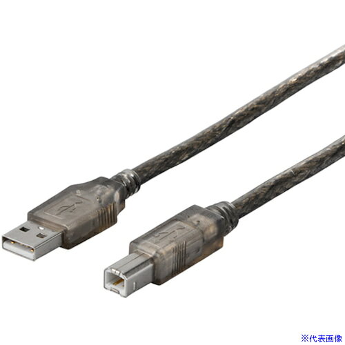 オレンジブック トラスコ中山　TRUSCOBUFFALO USB2.0ケーブル(A to B) 0.7m ブラックスケルトン 〔品番:BSUAB207BS〕[ 注番:4531188]特長●USB2.0対応のUSBケーブル(A to B)です...