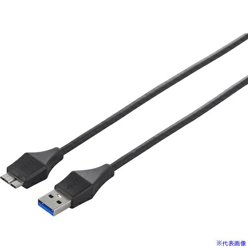 オレンジブック トラスコ中山　TRUSCOバッファロー ユニバーサルコネクター USB3.0 A to microB スリムケーブル 1.0m ブラック 〔品番:BSUAMBSU310BK〕[ 注番:4538183]特長●USB3.0 A ...