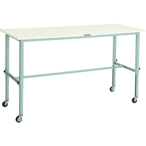 オレンジブック トラスコ中山　TRUSCOTRUSCO 軽荷重作業台高さ調節式(80kg)AEM型 1800X900XH719〜1019 φ75キャスター付 ホワイト色 〔品番:AEM1809C75W〕[ 注番:4543343]特長●719...