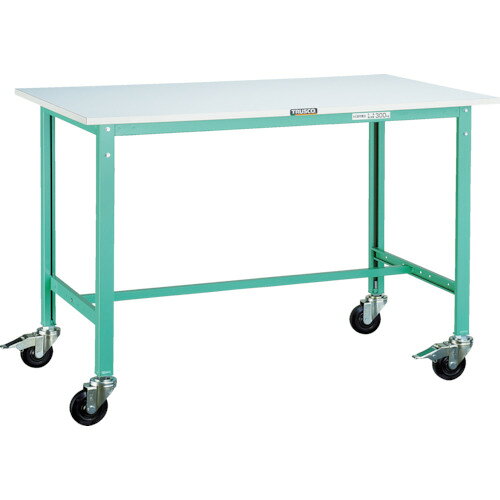 オレンジブック トラスコ中山　TRUSCOTRUSCO 軽荷重作業台(150kg)AE型 900X600XH845 φ100キャスター付 ヤンググリーン色 〔品番:RAE0960C100YG〕[ 注番:4545206]特長●キャスター付で、...