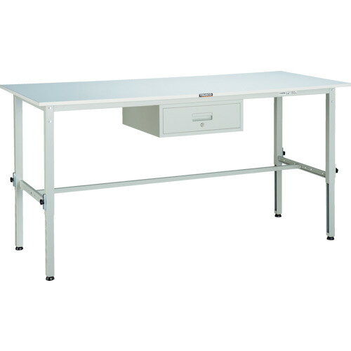 オレンジブック トラスコ中山　TRUSCOTRUSCO 軽荷重作業台高さ調節式(150kg)AEM型 1800X900XH650〜950 1段引出付 ホワイト色 〔品番:RAEM1809F1W〕[ 注番:4545885]特長●650〜950...