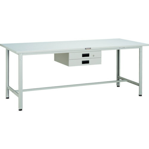 オレンジブック トラスコ中山　TRUSCOTRUSCO 軽荷重作業台(300kg)AE型 900X600XH740 薄型2段引出付 ダークグレー色 〔品番:SAE0960UDK2DG〕[ 注番:4546181]特長●仕分けに便利な2段引出し...