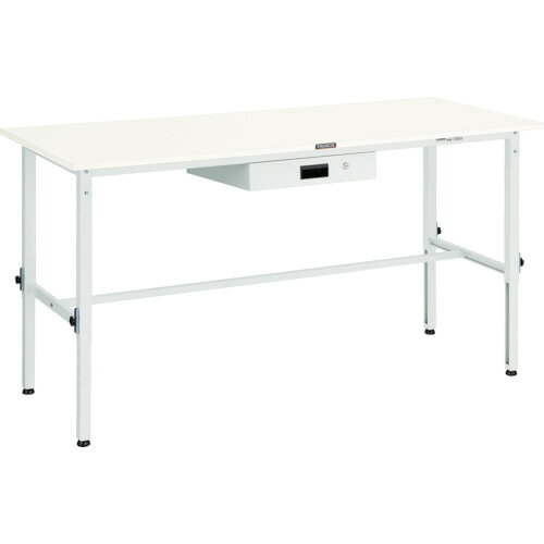 オレンジブック トラスコ中山　TRUSCOTRUSCO 軽荷重作業台高さ調節式(150kg)AEM型 1800X750XH650〜950 薄型1段引出付 ホワイト色 〔品番:SAEM1800UDK1W〕[ 注番:4546881]特長●650...