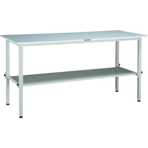 オレンジブック トラスコ中山　TRUSCOTRUSCO 軽荷重作業台高さ調節式(150kg)AEM型 1800X900XH650〜950 下棚2枚付 ホワイト色 〔品番:SAEM1809LT2W〕[ 注番:4546920]特長●650〜95...