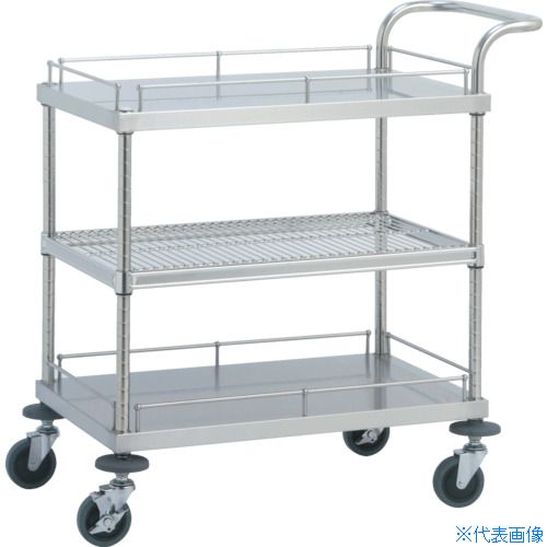 オレンジブック トラスコ中山　TRUSCOCanyon W11型サービスワゴン 〔品番:W11CS4609〕[ 注番:4583141]特長●棚板・柱・ハンドル・キャスター金具すべてにステンレス（SUS304）を使用しています。●耐腐食性・耐...