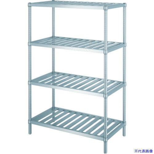 オレンジブック トラスコ中山　TRUSCOシンコー ステンレスラック(スノコ棚タイプ)4段 RSN4型 SUS304 588×438×1800 〔品番:RSN46045〕[ 注番:4598466]特長●耐食性に優れたSUS304製です。●φ...