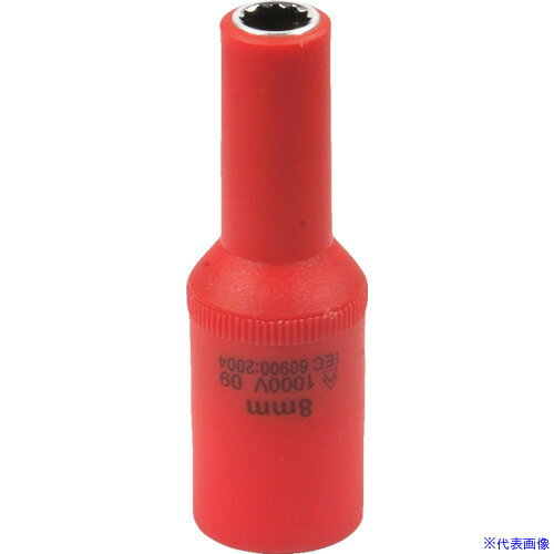 オレンジブック トラスコ中山　TRUSCOTech-EV 絶縁工具 ソケット 3/8 8mm 〔品番:OLC652008A〕[ 注番:4603672]特長●成型樹脂の絶縁被膜により今までにない被膜の薄さを実現しました。用途●電気自動車及びハ...