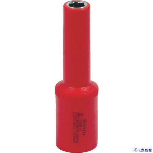 オレンジブック トラスコ中山　TRUSCOTech−EV 絶縁ソケット 3/8 ディープ 6角 対辺寸法8mm 〔品番:OLC652008SA〕[ 注番:4603681]特長●成型樹脂の絶縁被膜により今までにない被膜の薄さを実現しました。用...