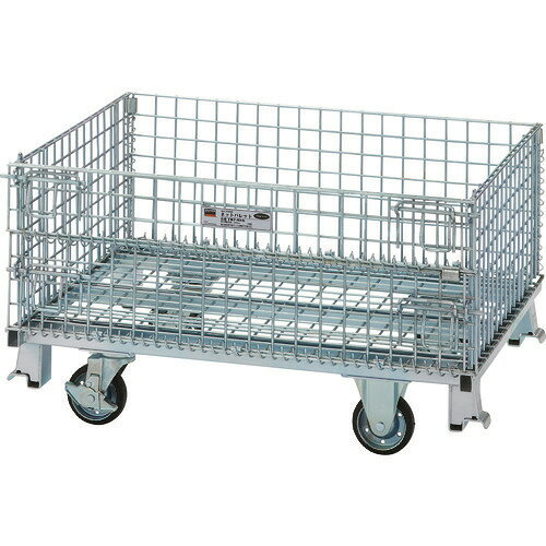 オレンジブック トラスコ中山　TRUSCOTRUSCO ネットパレット車輪付 間口1000X奥行800X高さ570 500kg用 〔品番:TNP6NS〕[ 注番:4624149]特長●開閉部はコイルを使用し開閉操作は簡単です。●メッシュ構造...