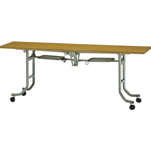 オレンジブック トラスコ中山　TRUSCOTRUSCO フライトテーブル 1800X750XH700 チーク 〔品番:FLT1875〕[ 注番:4645766]特長●天板を真中から折りたためるので、省スペースで収納が可能です。●操作レバーを...