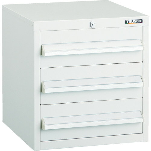 オレンジブック トラスコ中山　TRUSCOTRUSCO LVR型キャビネット 392X412XH420 引出3段 W 〔品番:LVR424W〕[ 注番:4652321]特長●軽量型で卓上用でも使用できるキャビネットです。●オールロック機構で...