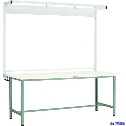 オレンジブック トラスコ中山　TRUSCOTRUSCO 軽荷重作業台(300kg)AE型 1800X750XH1948(全高) ツールハンガー付 グリーン色 〔品番:AE1800THN〕[ 注番:4667140]特長●ホース、ケーブル、工具...