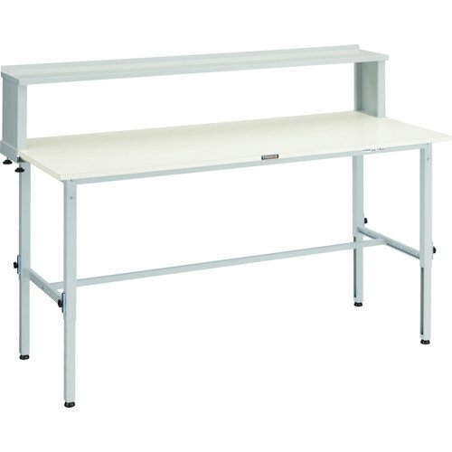 オレンジブック トラスコ中山　TRUSCOTRUSCO 軽荷重作業台高さ調節式(150kg)AEM型 1800X900XH954〜1254(全高) 上棚付 ホワイト色 〔品番:AEM1809YURBW〕[ 注番:4667662]特長●650...