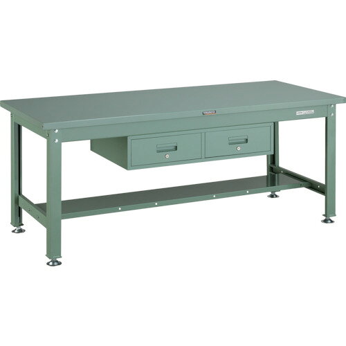 オレンジブック トラスコ中山　TRUSCOTRUSCO 中荷重作業台(2000kg)DW型 1800X750XH740 2列引出付 グリーン色 〔品番:SDW1800FL2〕[ 注番:4672917]特長●深めの引出しを2列設置しており、工...