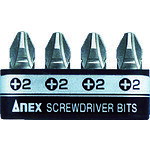 オレンジブック トラスコ中山　TRUSCOアネックス 溝付超短ビット 4PCS プラス&マイナス 〔品番:AK51PB4〕[ 注番:4697600]特長●ビットの取り外し簡単溝付きビットです。用途●狭いところでのネジ回しに。仕様●刃先：［［...