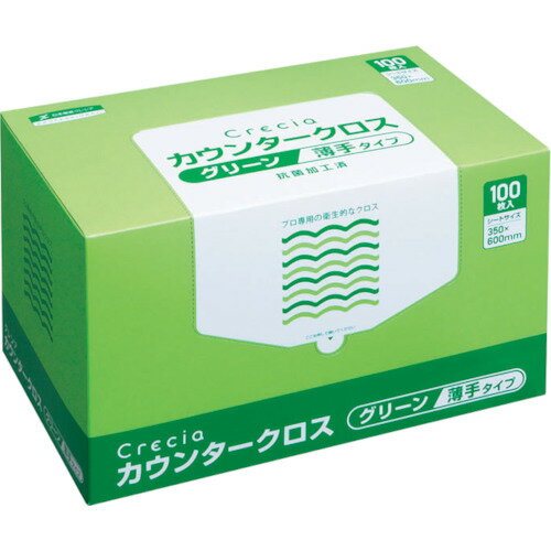 オレンジブック トラスコ中山　TRUSCOクレシア カウンタークロス 薄手タイプ グリーン 〔品番:65412〕[ 注番:4705181]特長●抗菌加工済みなので、調理場や食事スペースでの台拭きに安心して使用できます。●薄手タイプです。用途...