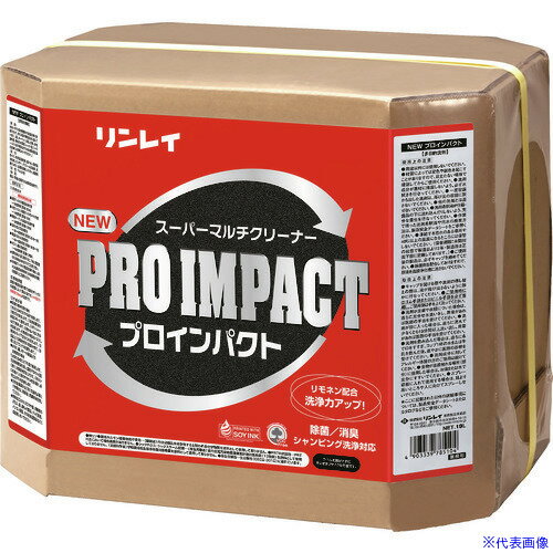 オレンジブック トラスコ中山　TRUSCOリンレイ 強力多目的洗剤 NEWプロインパクト(アルカリ性) 18L RECOBO 〔品番:785105〕[ 注番:4705386]特長●強力多目的洗剤（アルカリ性）です。●特殊浸透剤DSAとイオン...