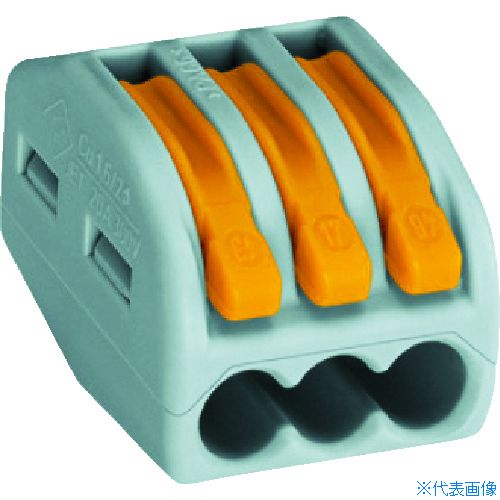 オレンジブック トラスコ中山　TRUSCOWAGO WF−3 より線・単線接続可能コネクタ 3穴用 1箱(PK)=50個入 〔品番:WF3〕[ 注番:4717392]特長●単線より線をレバー操作でワンタッチ接続できます。●工具不要で非常に便...