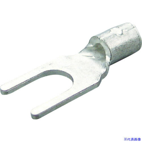 オレンジブック トラスコ中山　TRUSCOニチフ 裸圧着端子 Y形(100P)より線1.04〜2.63 外寸7 〔品番:2Y4S〕[ 注番:4730691]特長●接触面(舌部)の取り付け穴の一方が開いており、ねじを完全に外さなくても取り付け...