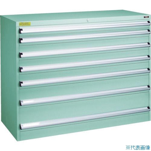 オレンジブック トラスコ中山　TRUSCOTRUSCO VE13S型キャビネット 1300X550XH1000 引出7段 〔品番:VE13S1001〕[ 注番:4789989]特長●セーフティロック機構付のため引き出しを1段開けていると安全...