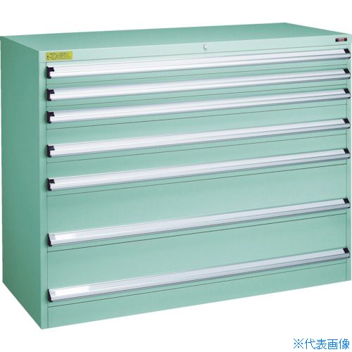 オレンジブック トラスコ中山　TRUSCOTRUSCO VE13S型キャビネット 1300X550XH1000 引出7段 〔品番:VE13S1004〕[ 注番:4790022]特長●セーフティロック機構付のため引き出しを1段開けていると安全...