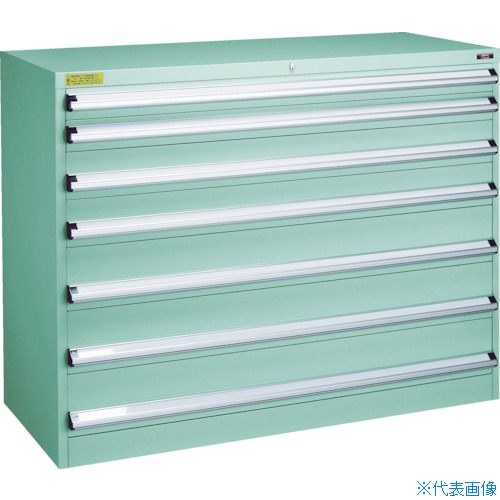 オレンジブック トラスコ中山　TRUSCOTRUSCO VE13S型キャビネット 1300X550XH1000 引出7段 〔品番:VE13S1005〕[ 注番:4790031]特長●セーフティロック機構付のため引き出しを1段開けていると安全...