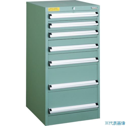 オレンジブック トラスコ中山　TRUSCOTRUSCO VE5S型中量キャビネット 500×550×H1000 引出7段 〔品番:VE5S1004〕[ 注番:4790189]特長●セーフティロック機構付のため引き出しを1段開けていると安全機...